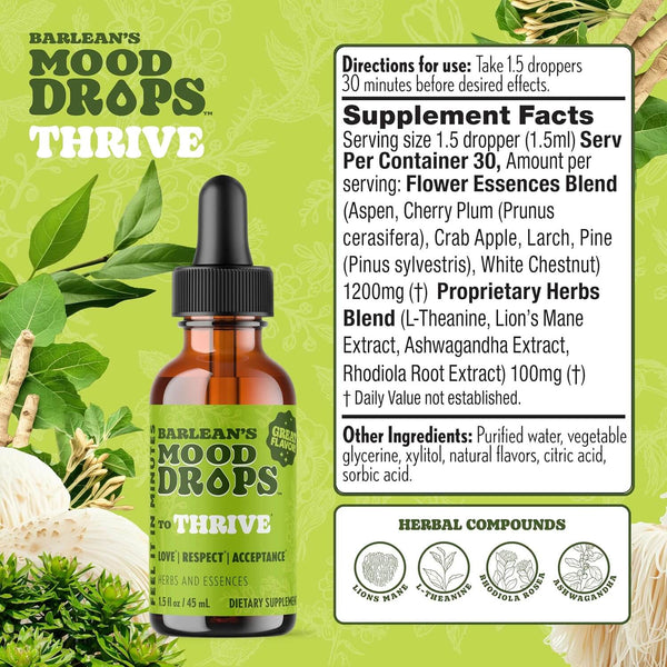 Thrive Mood Drops | Flower Essences for Mental Wellness | Barlean's ...