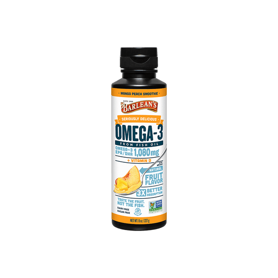 Mango Fish Oil With Vitamin D | Omega-3 Mango Peach Fish Oil | Barlean ...